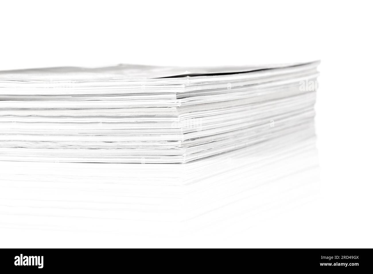 magazines up close shot on white background Stock Photo - Alamy