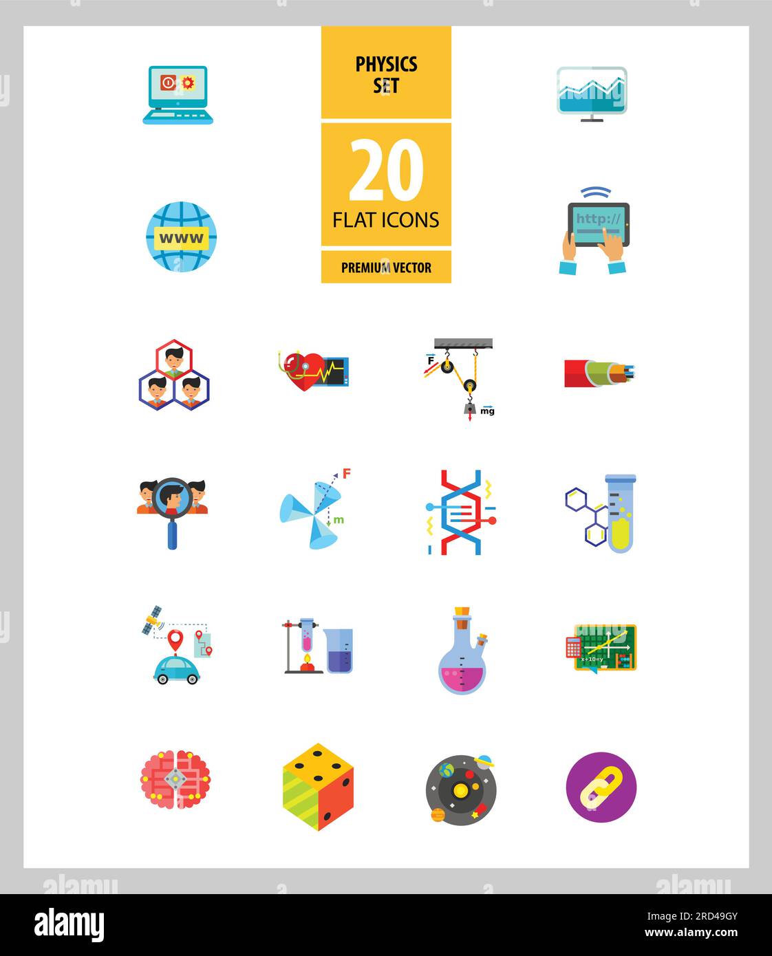 Physics Icon Set Stock Vector Image & Art - Alamy