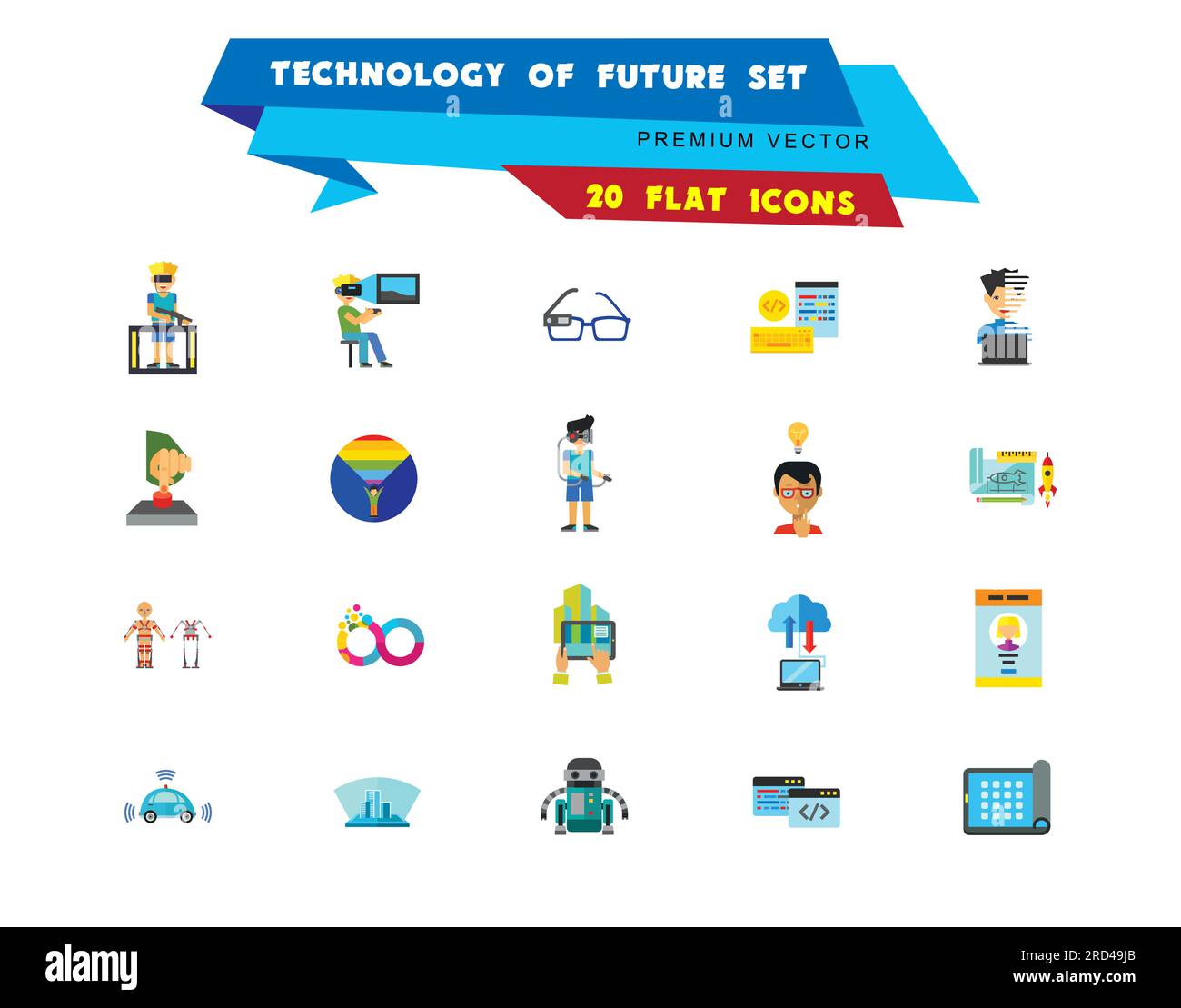 Technology Of Future Icon Set Stock Vector Image & Art - Alamy
