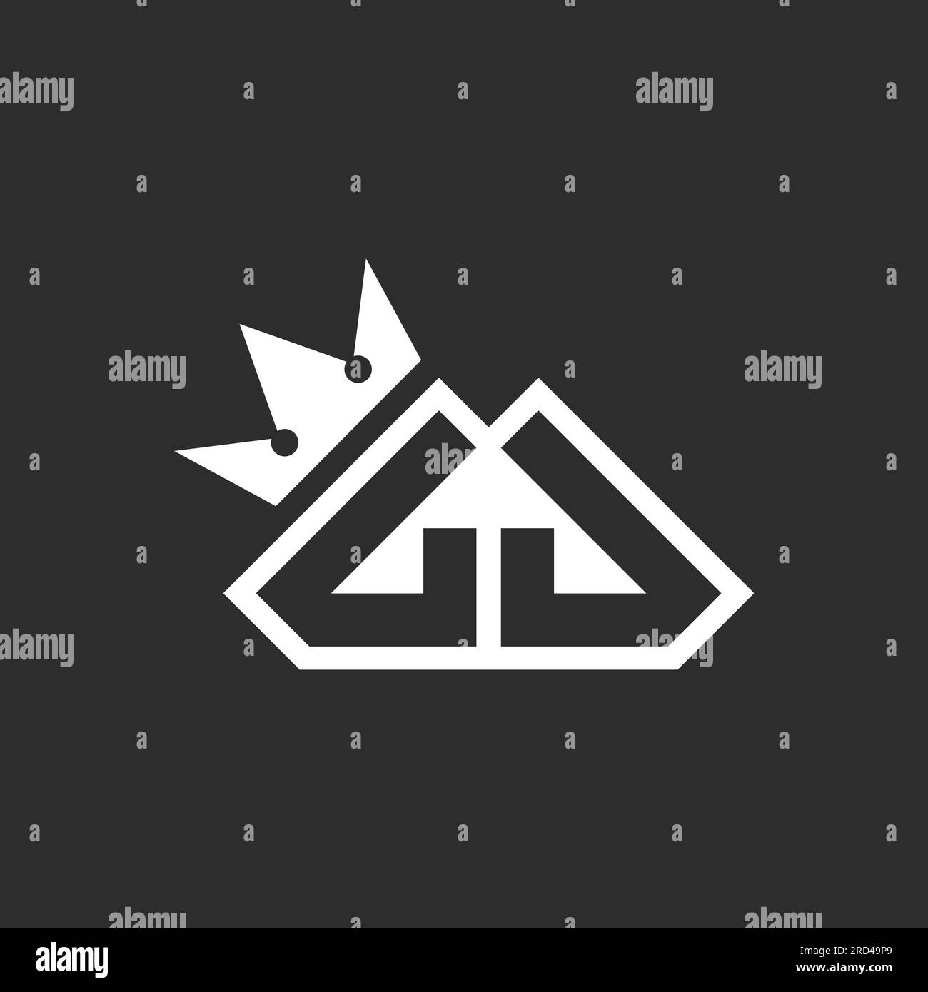 GG logo monogram symbol with crown shape design vector, creative ...