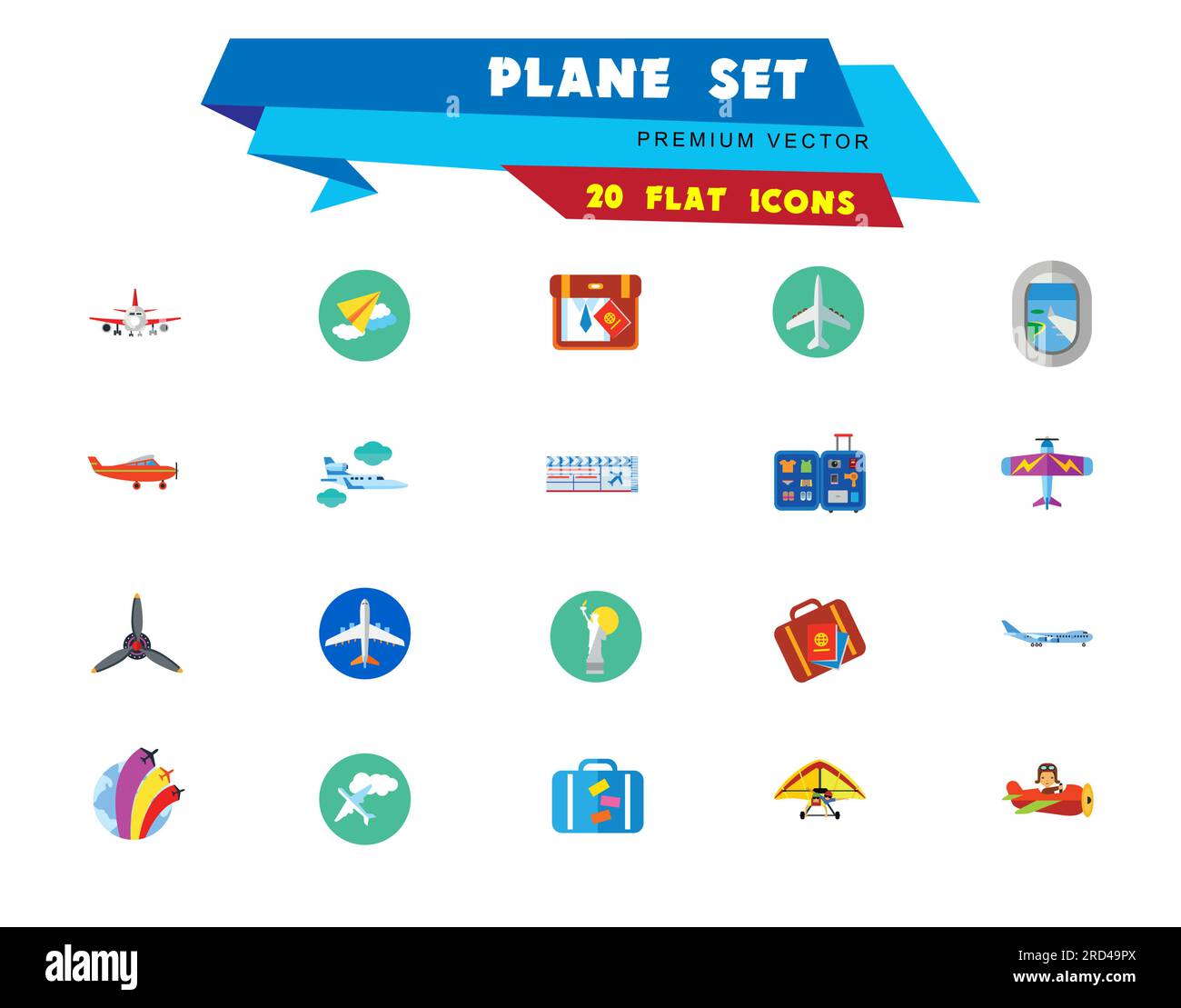 Plane Icon Set Stock Vector Image & Art - Alamy