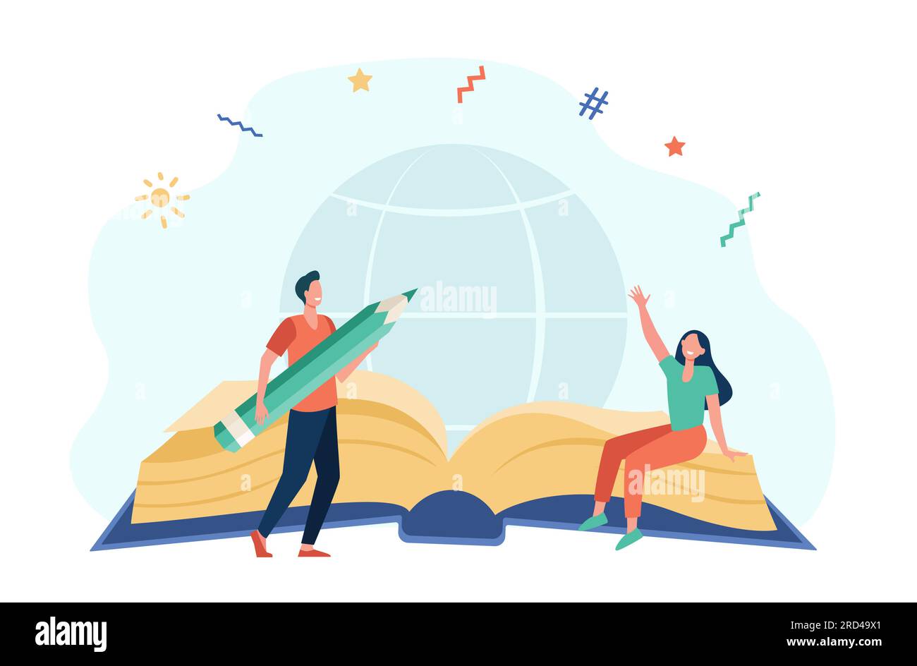 Textbook cartoon characters in hi-res stock photography and images - Alamy