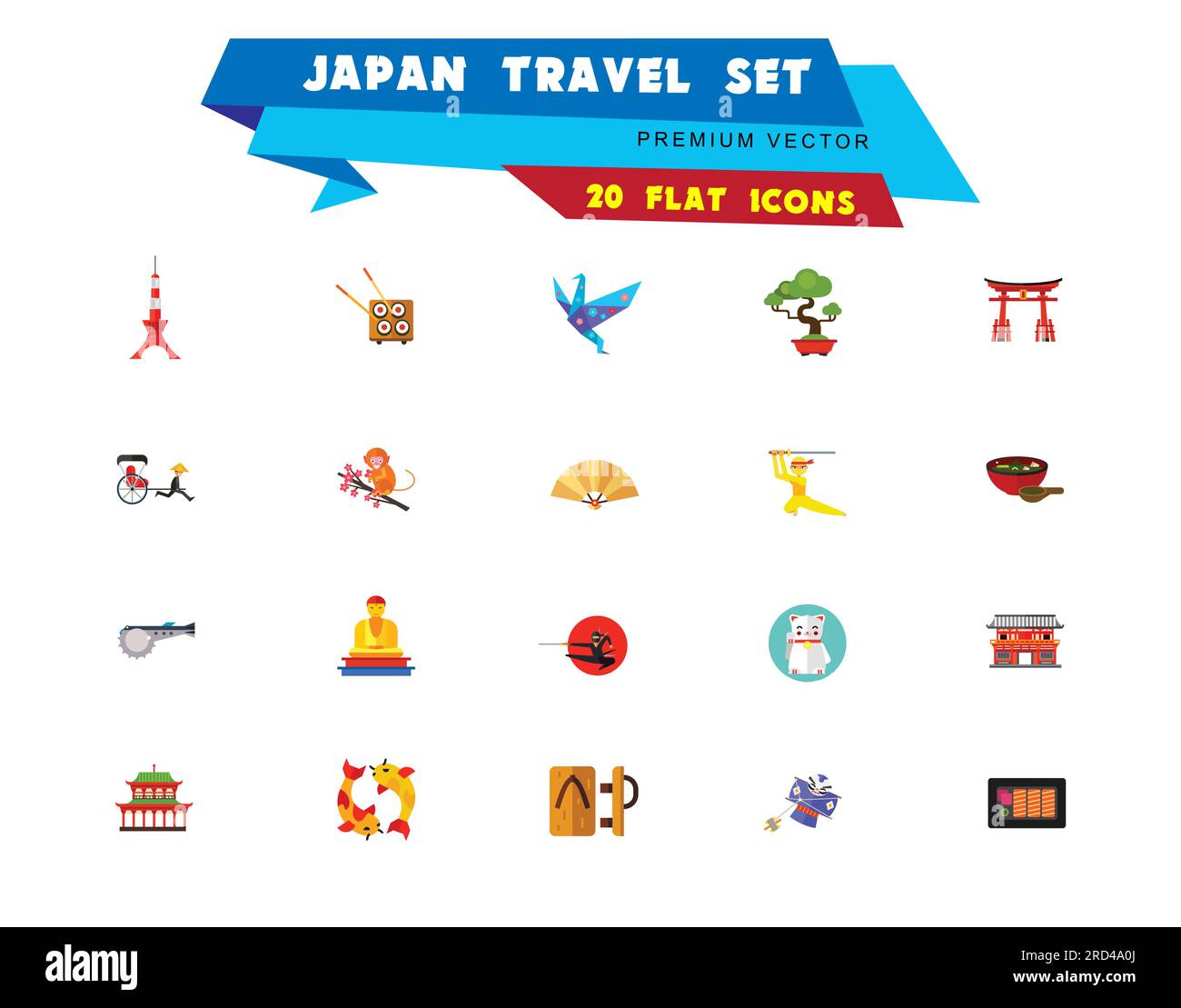 Japan Travel Icon Set Stock Vector Image & Art - Alamy