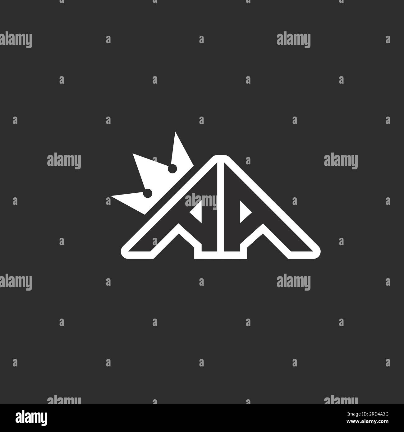 AA logo monogram symbol with crown shape design vector, creative ...