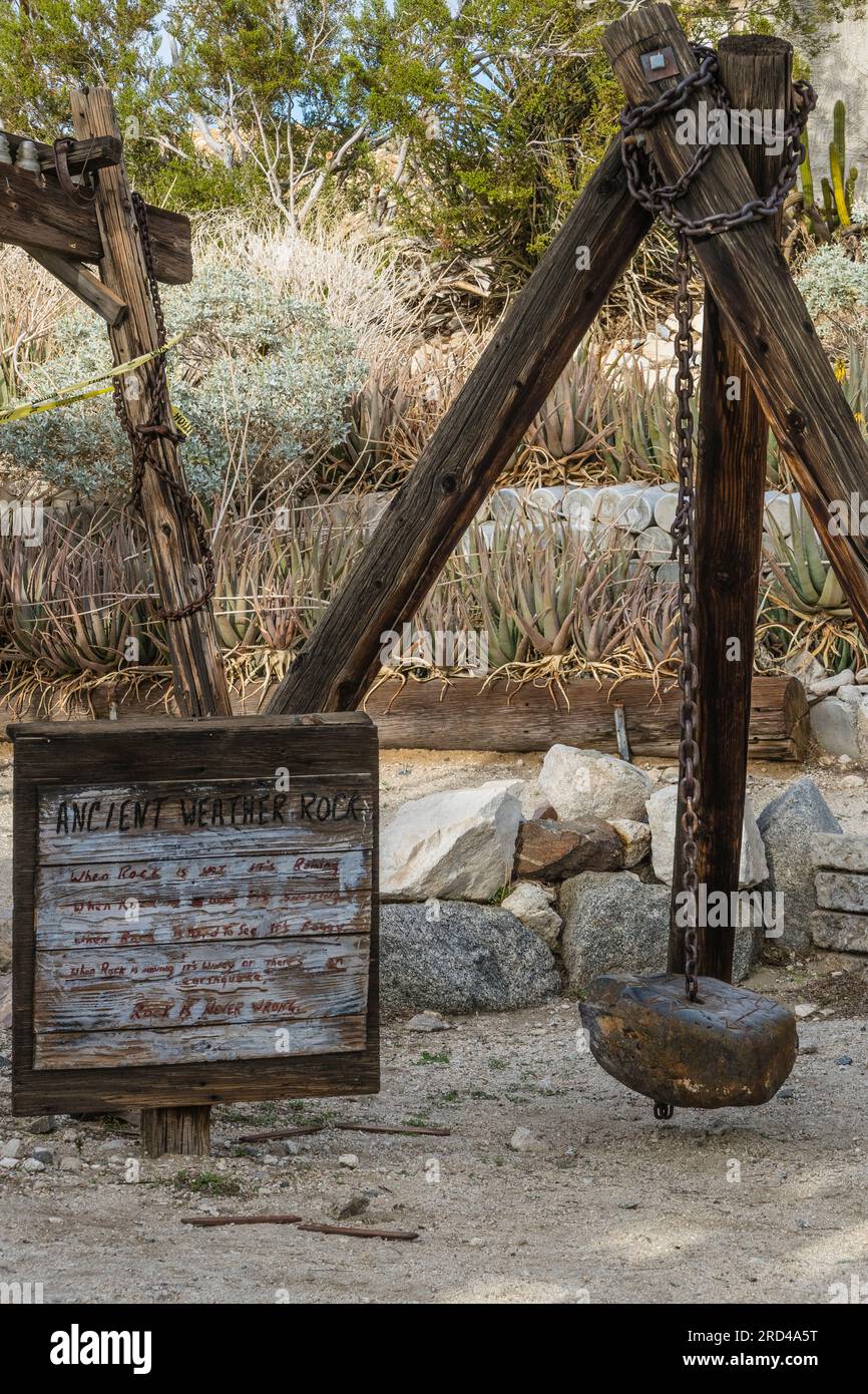 Ancient weather rock at Cabot's Pueblo Museum. Cabot's Pueblo Museum is ...