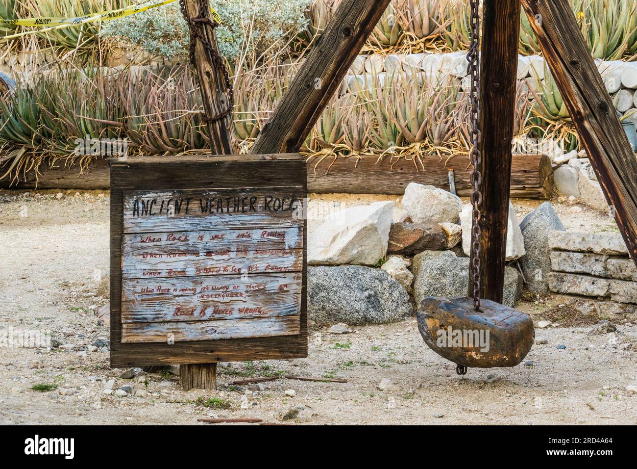 Ancient weather rock at Cabot's Pueblo Museum. Cabot's Pueblo Museum is ...