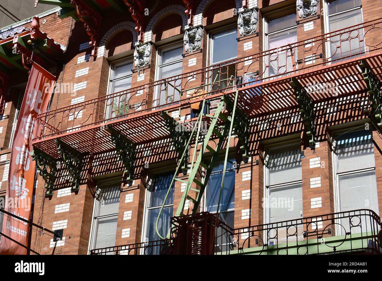 fire escape, Chinatown, San Francisco, California, USA, North America ...