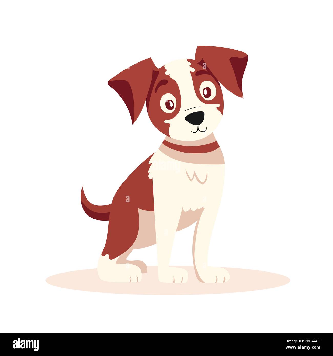 Happy cartoon puppy. Cute little dog friend. Vector illustration ...