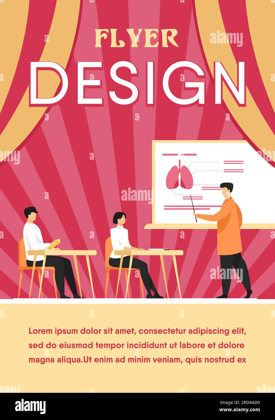 Medical professor presenting organ infographics to audience Stock ...