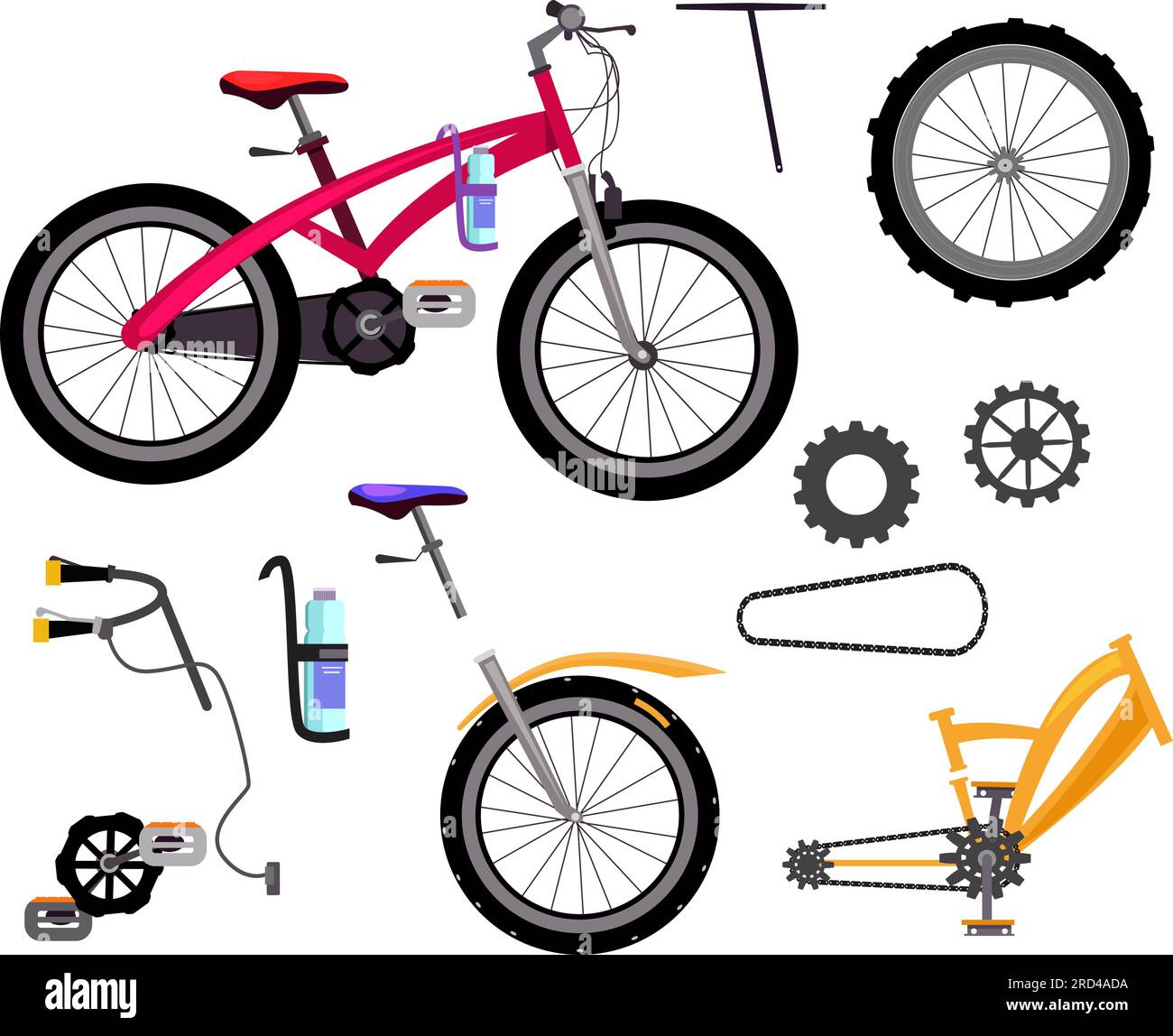 Bicycle details set Stock Vector Image & Art - Alamy