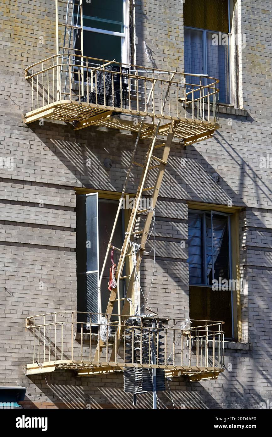 fire escape, Chinatown, San Francisco, California, USA, North America ...