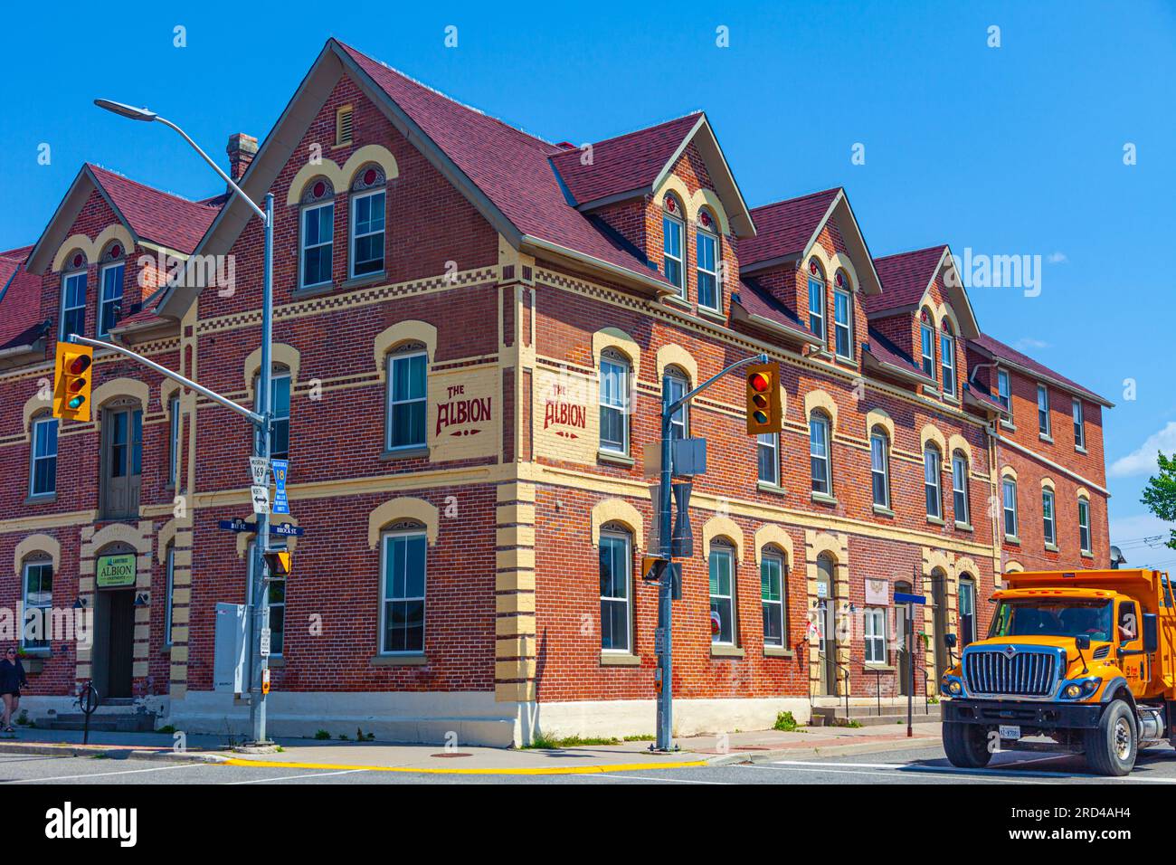 Exterior view of the heritage Albion Building in Gravenhurst Ontario ...
