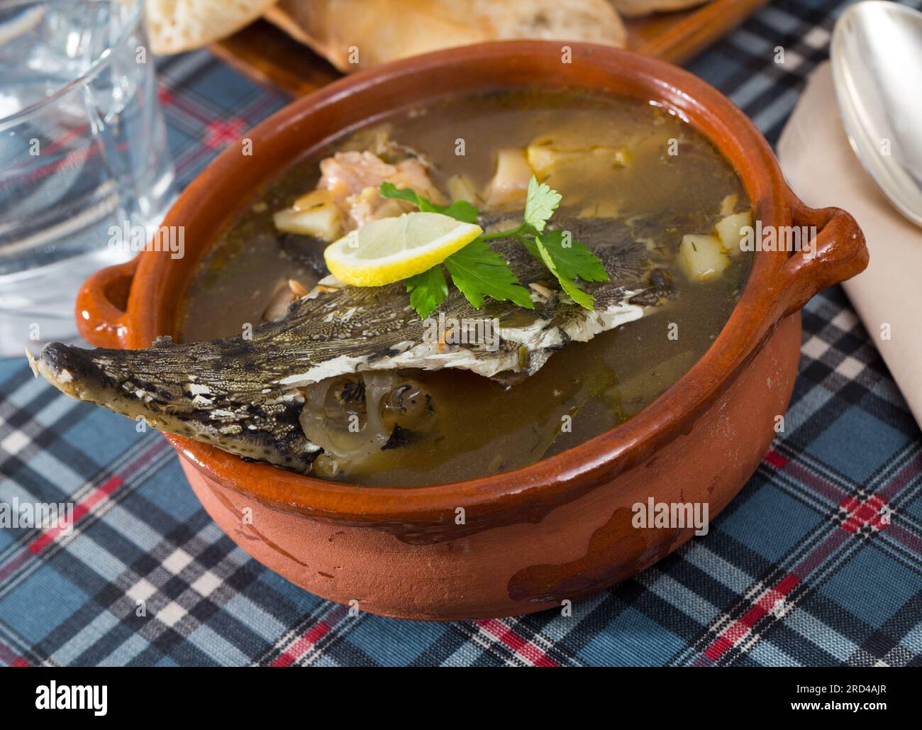 Fish broth with sturgeon Stock Photo - Alamy