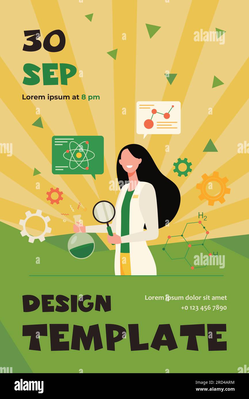 Female scientist in modern laboratory Stock Vector Images - Alamy