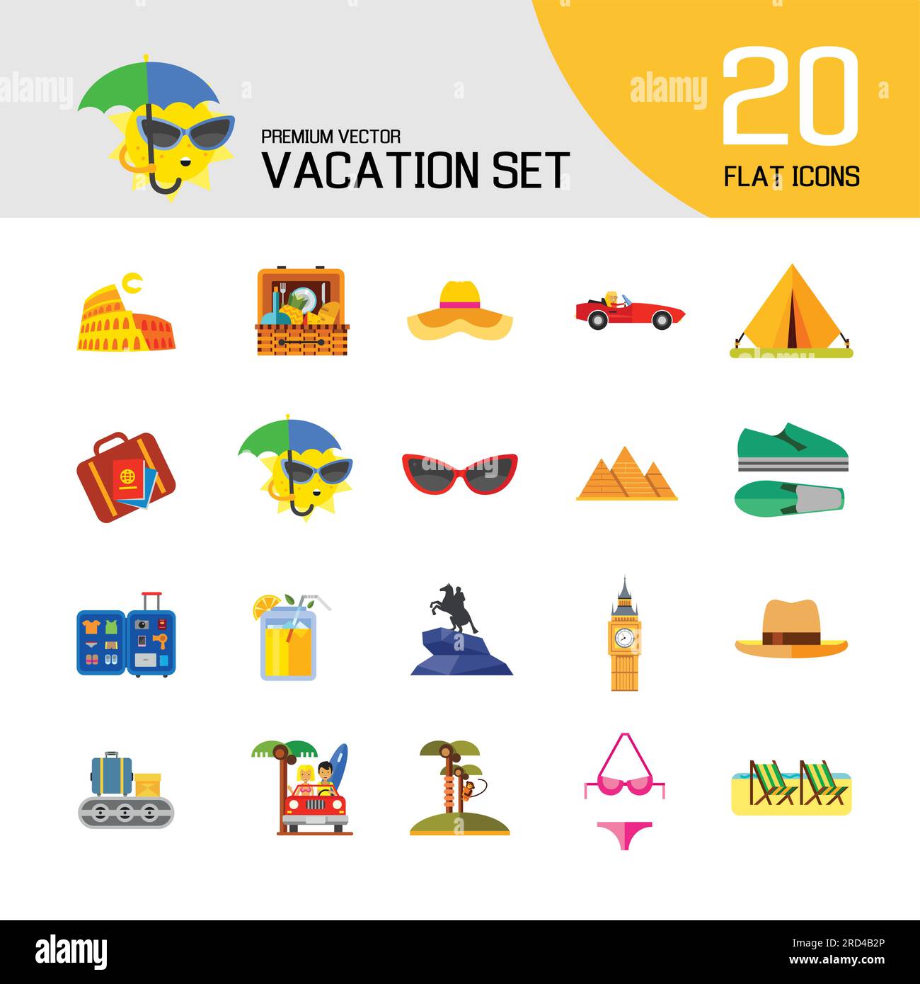 Vacation Icon Set Stock Vector Image & Art - Alamy