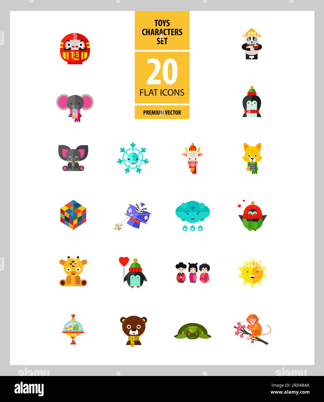 Toys Characters Icons Set Stock Vector Image & Art - Alamy