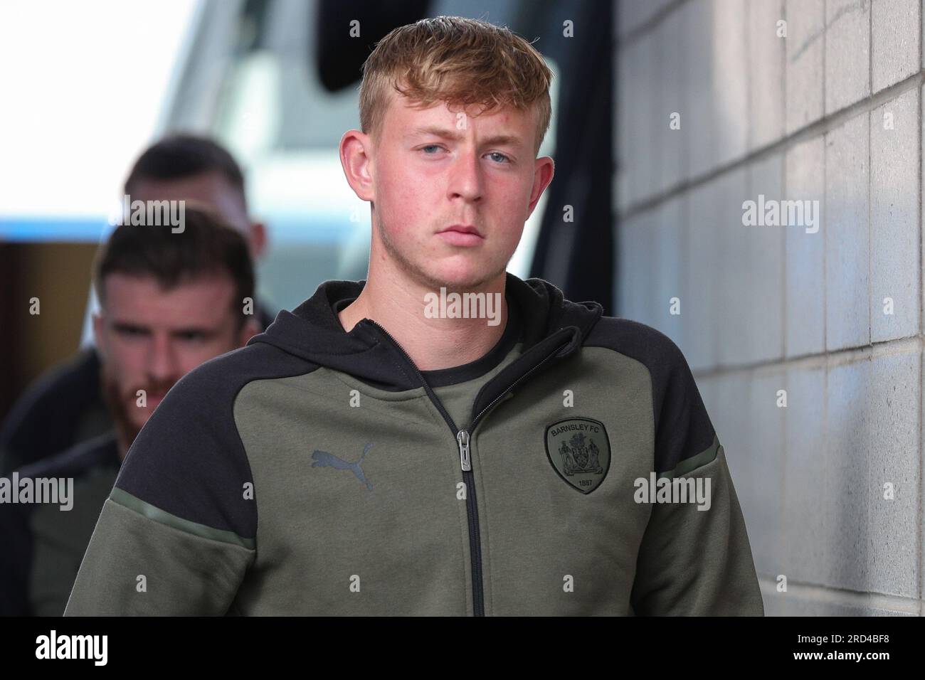 Adam Hayton #27 of Barnsley arrives at The MKM Stadium ahead of the Pre ...