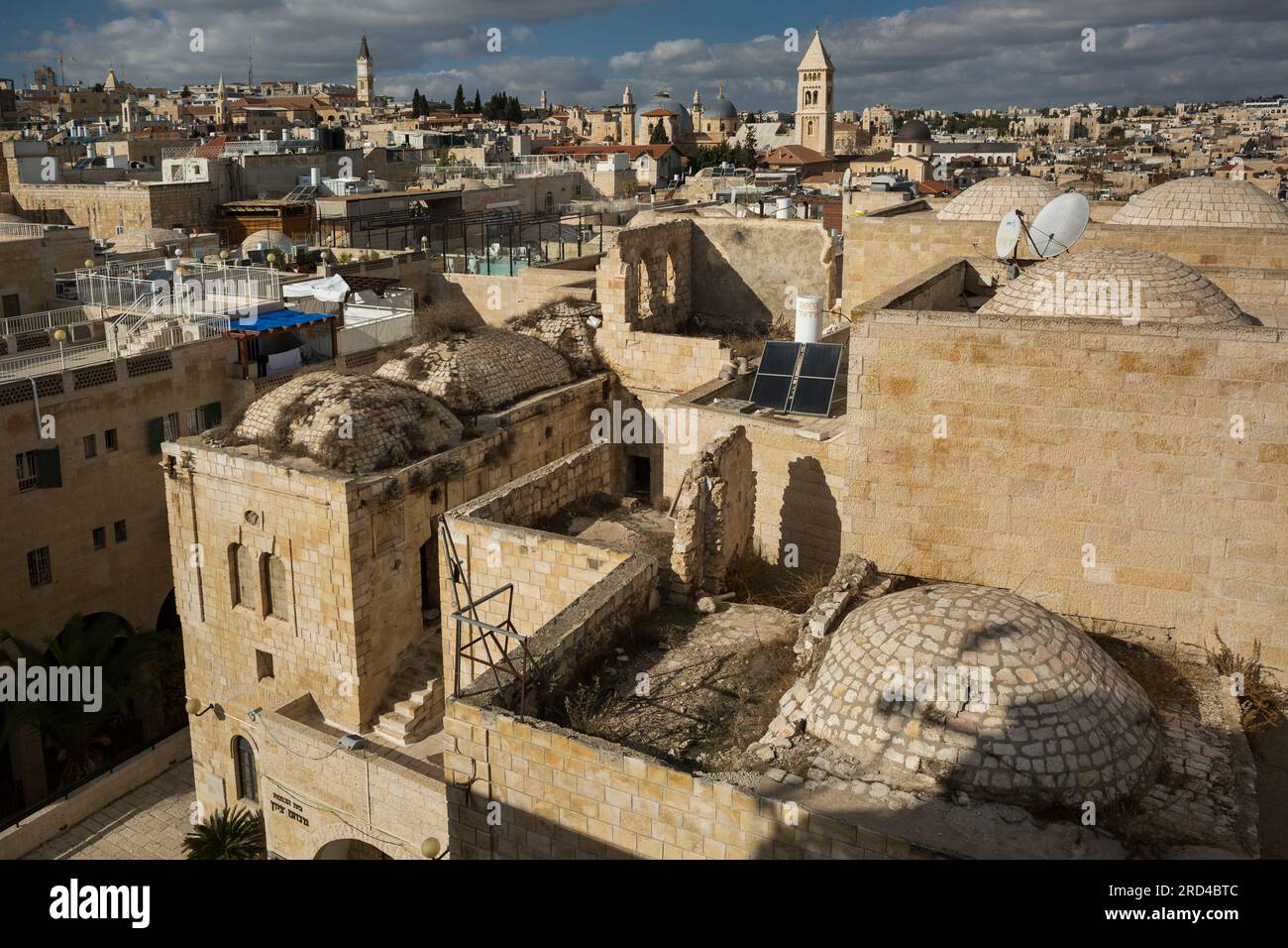 Roofs and terraces of the buildings of the Jewish Quarter in the Old ...