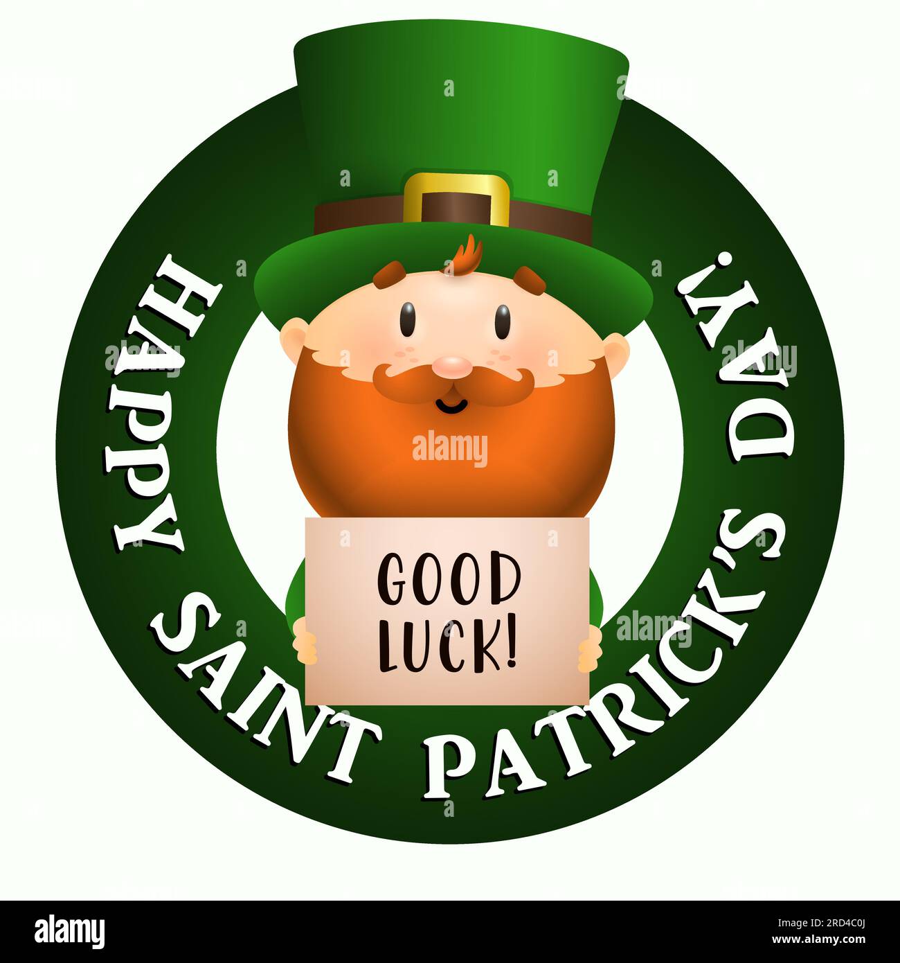 Happy Saint Patricks Day Good Luck Lettering With Leprechaun Stock