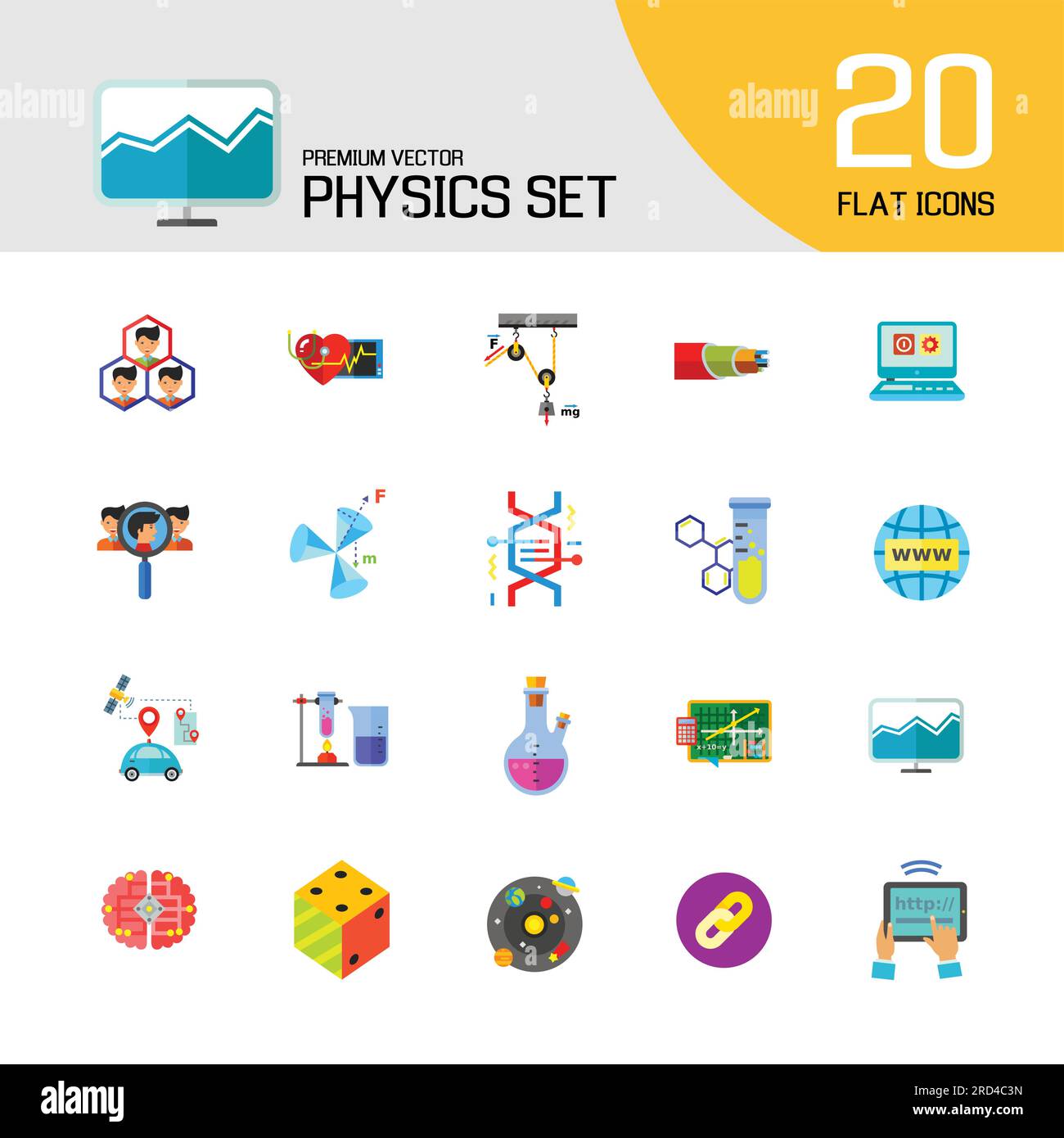 Physics Icon Set Stock Vector Image & Art - Alamy