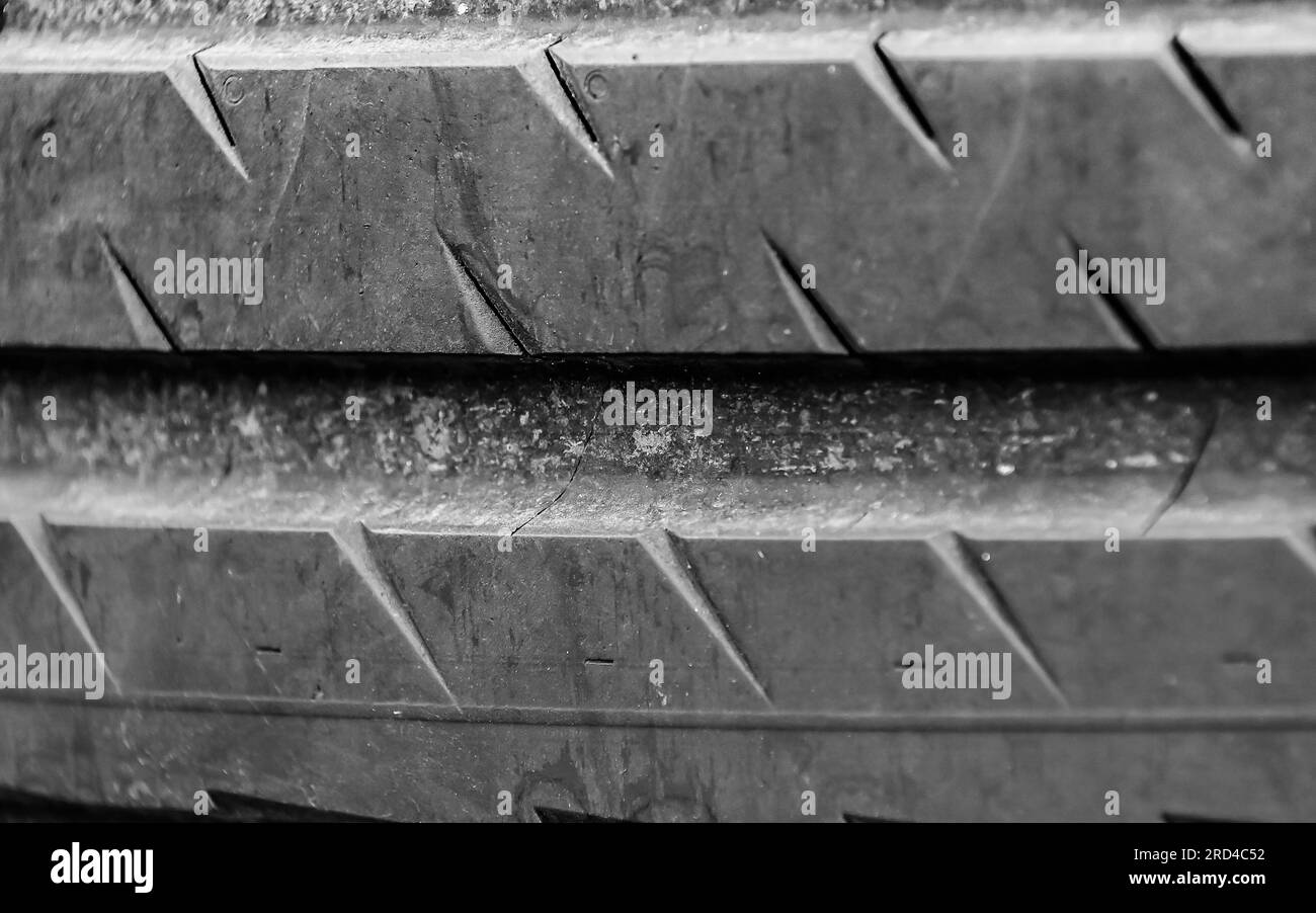 Black and white photography of tyre of tire tread close up Stock Photo ...