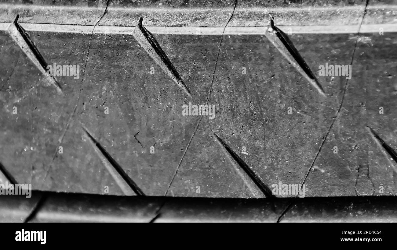 Black and white photography of tyre of tire tread close up Stock Photo ...