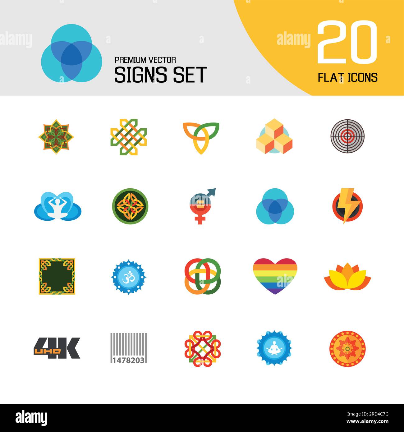 Signs flat icons set Stock Vector Image & Art - Alamy