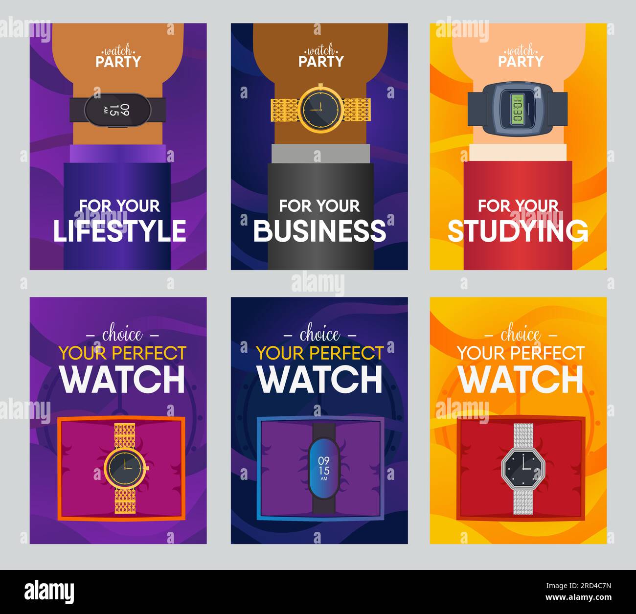 Perfect watch banner design set Stock Vector Image & Art - Alamy