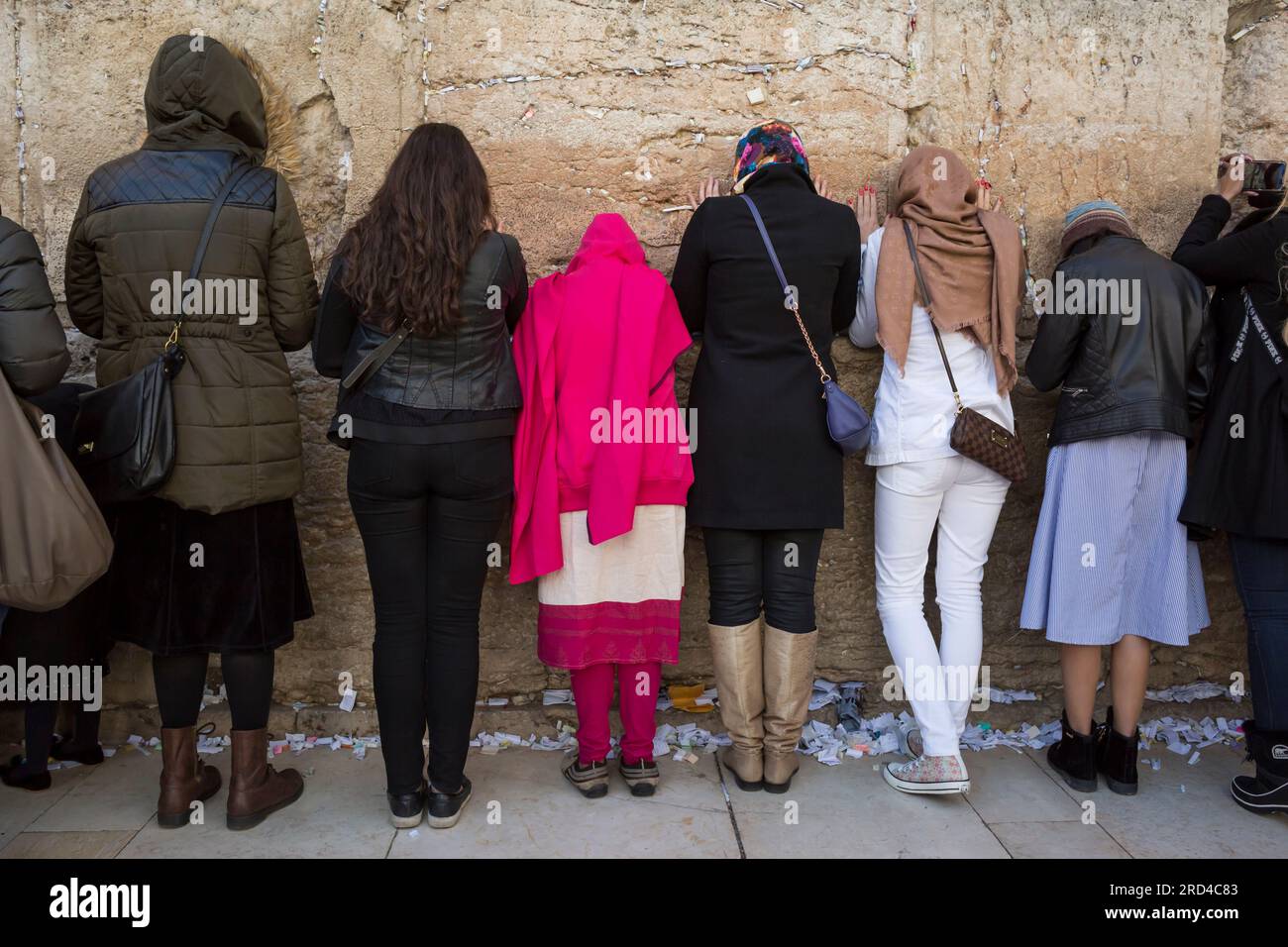 Women prayer area of the Western Wall in the Old City of Jerusalem ...