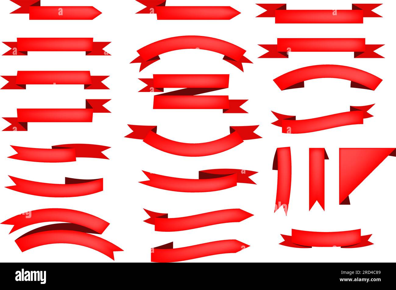 Set of red ribbon scrolls Stock Vector Image & Art - Alamy