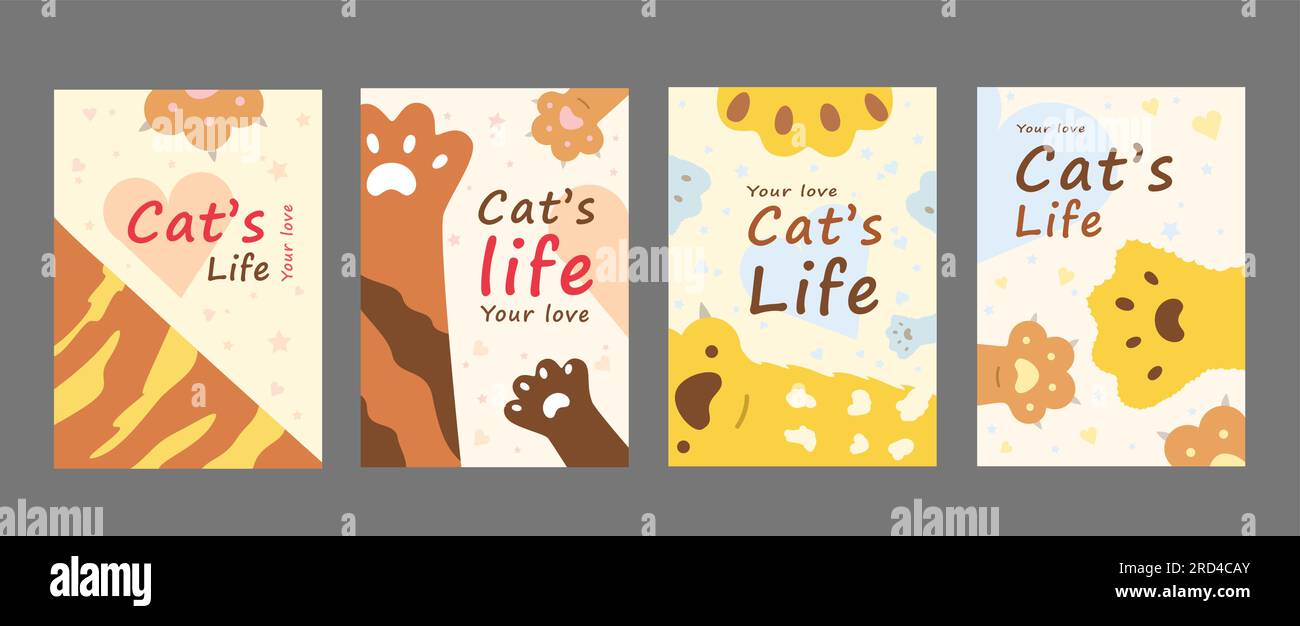 Cats life posters set Stock Vector Image & Art - Alamy