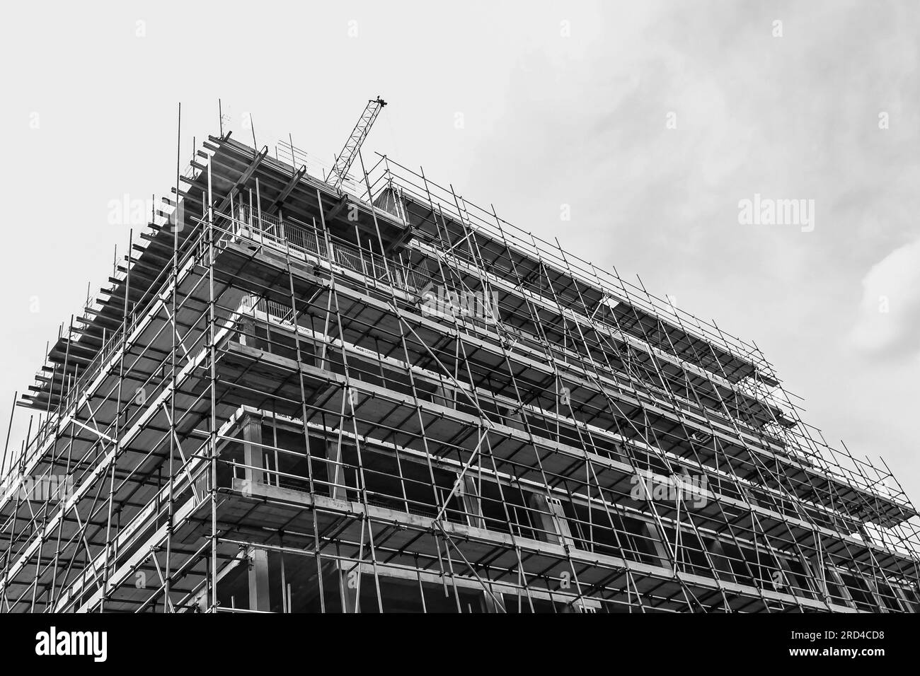 Unfinished house construction in Black and White Stock Photos & Images - Alamy