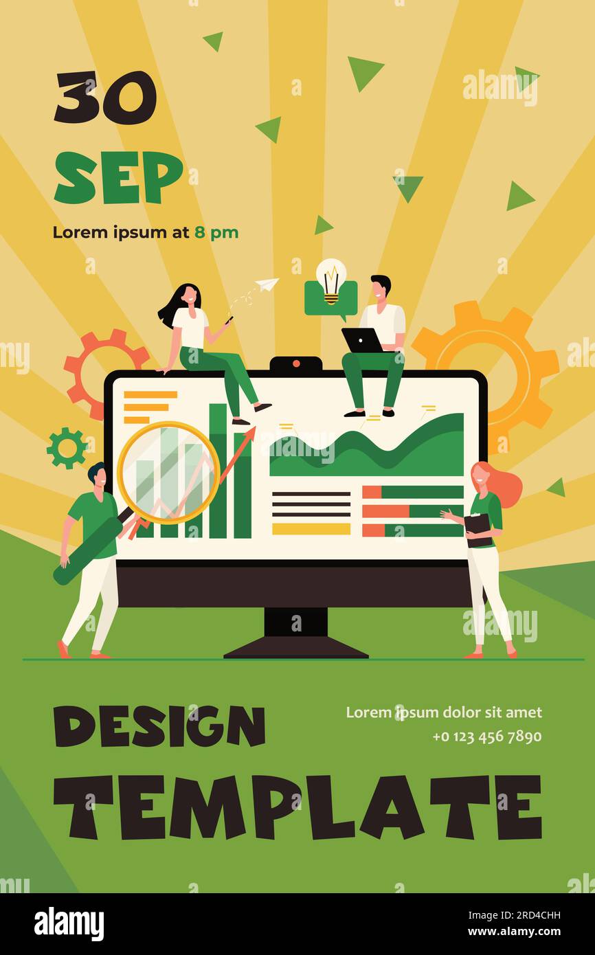 Tiny analysts working with data on dashboard Stock Vector Image & Art ...