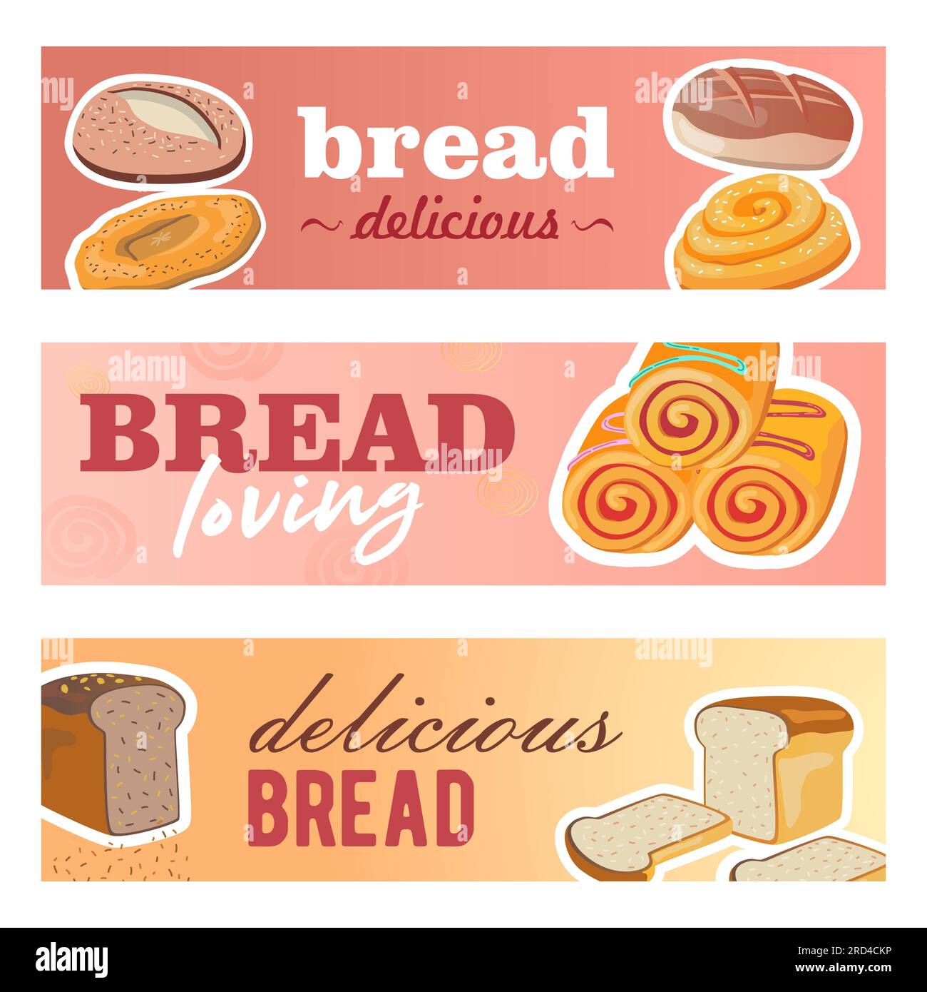Creative banner designs with fresh bread Stock Vector Image & Art - Alamy
