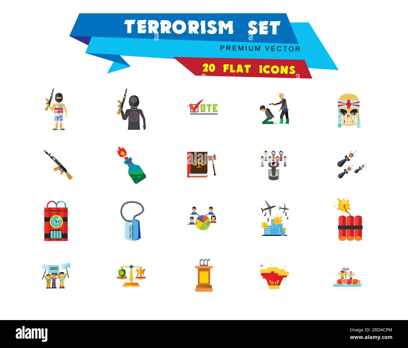 Terrorism Icon Set Stock Vector Image & Art - Alamy