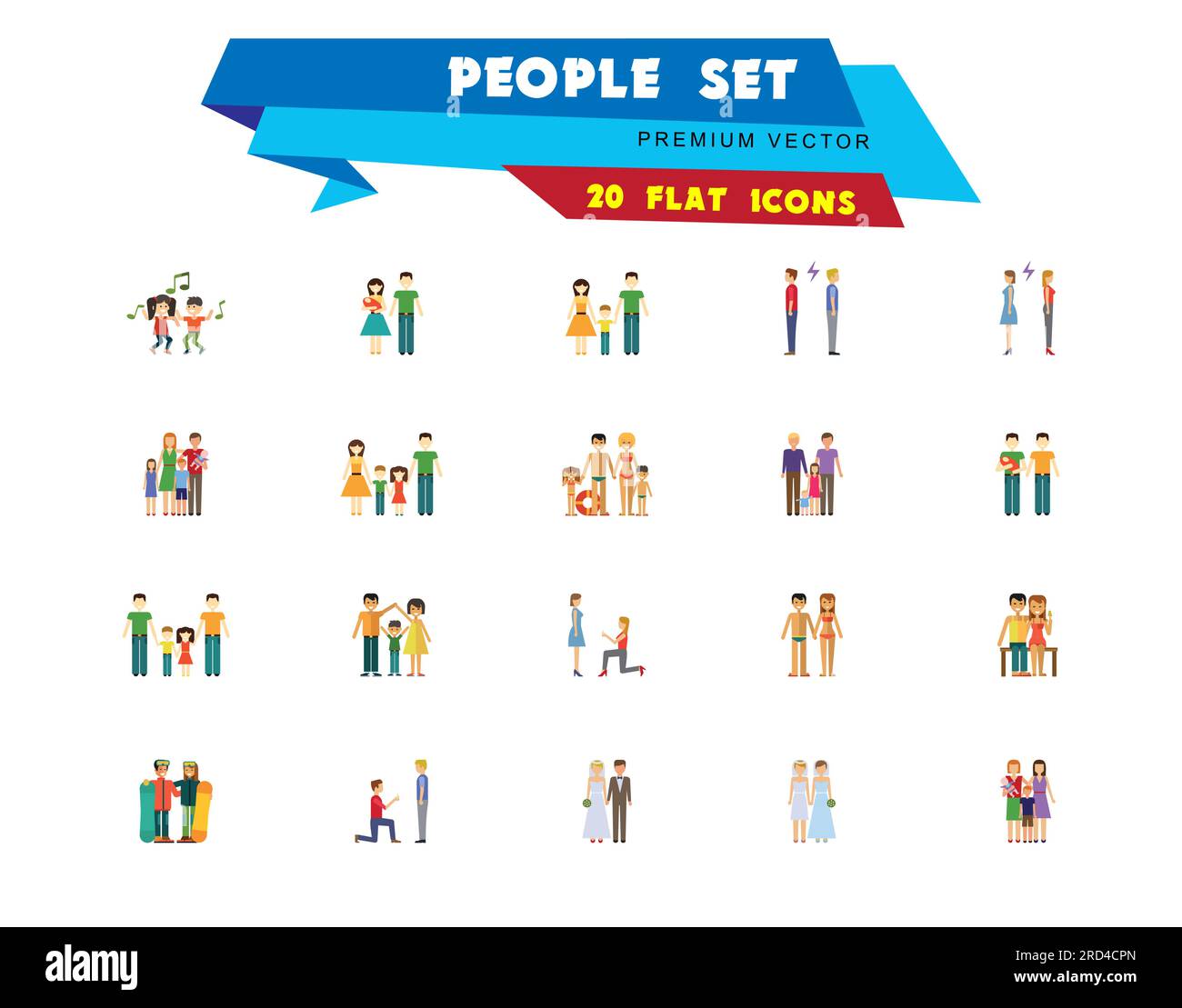 People flat icons set Stock Vector Image & Art - Alamy