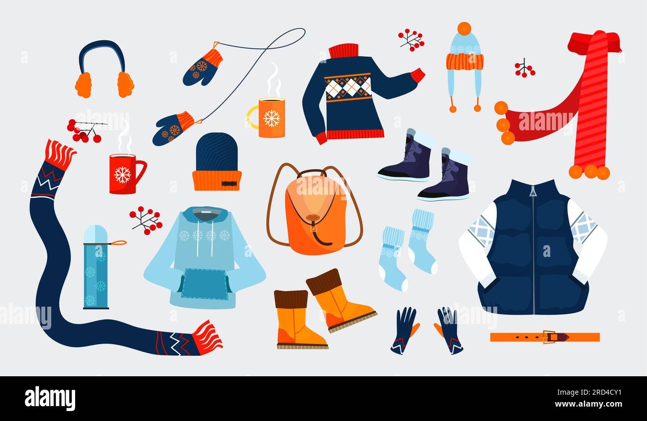 Winter clothes icons Stock Vector Image & Art - Alamy