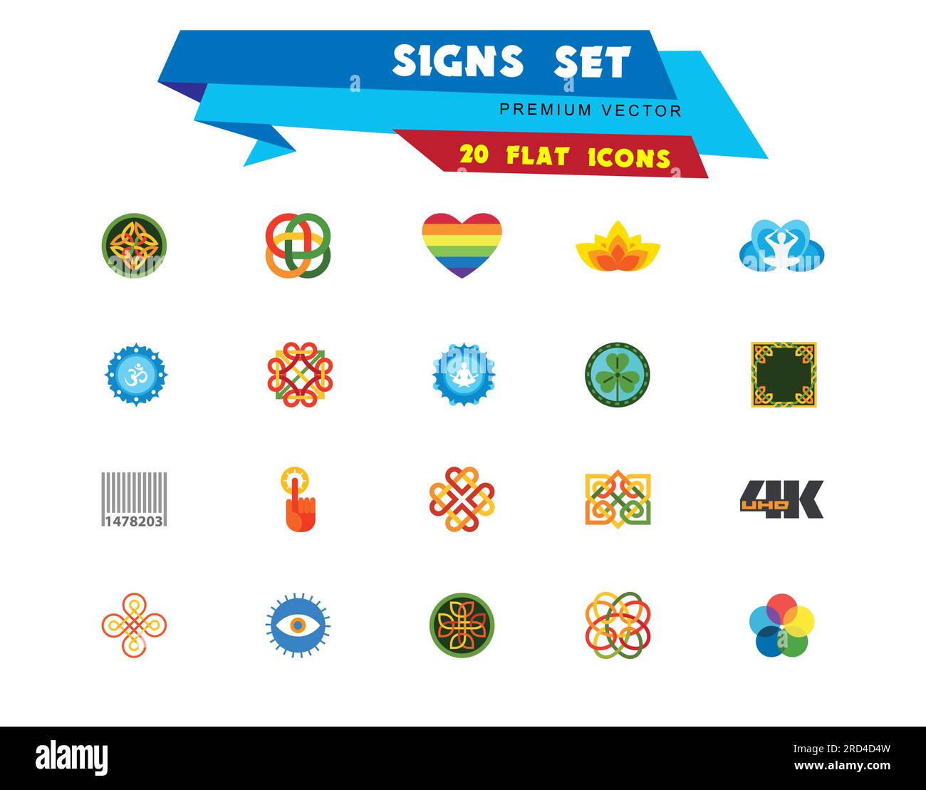 Signs flat icons set Stock Vector Image & Art - Alamy