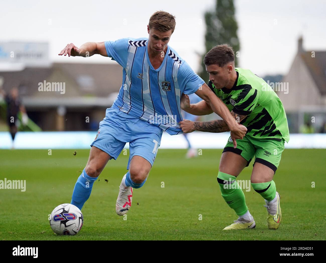 Forest Green Rovers Charlie McCann and Coventry City's Ben Sheaf (left ...