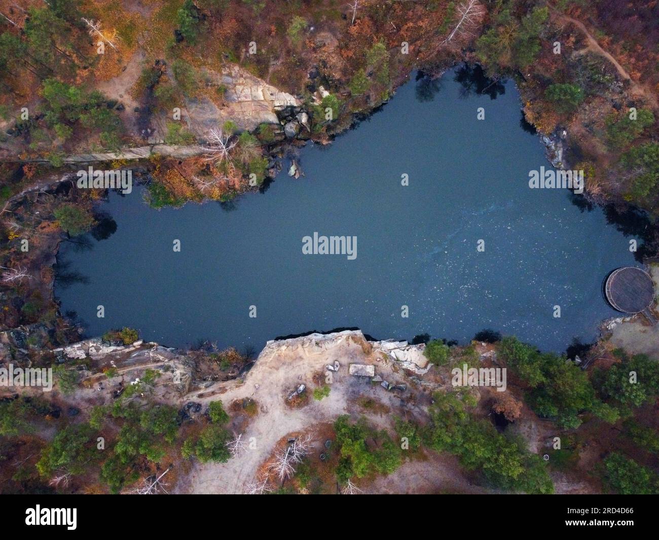 Ukraine flooded granite quarry drone hi-res stock photography and ...