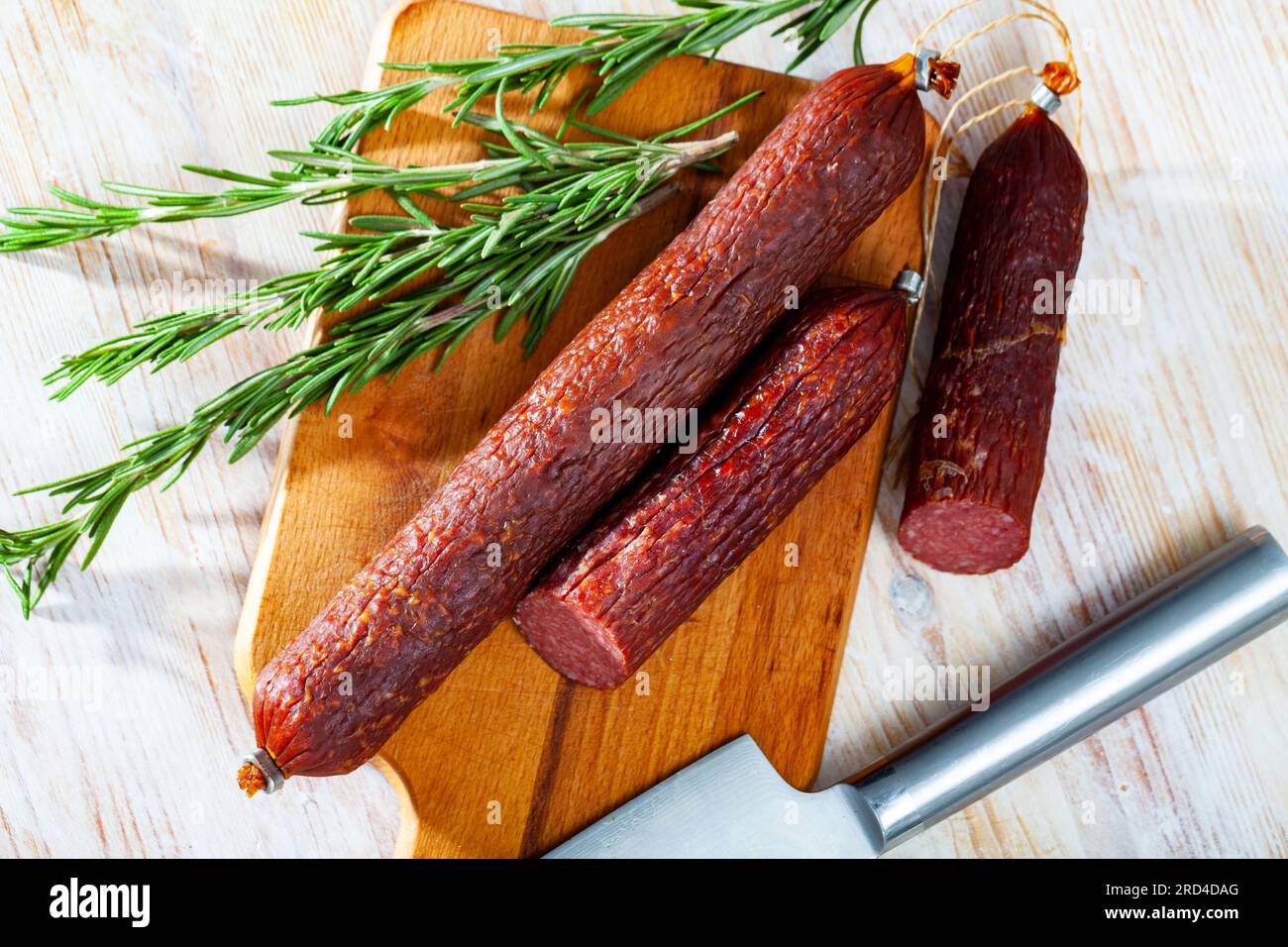 Smoked venison sausages hi-res stock photography and images - Alamy