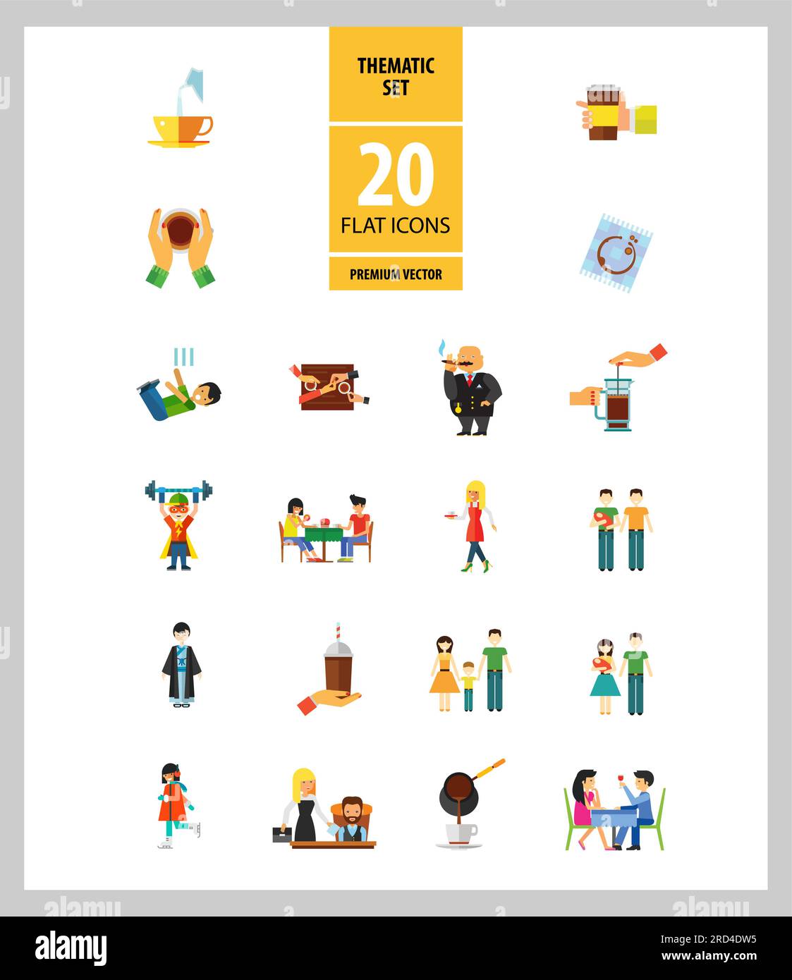 People And Coffee Icon Set Stock Vector Image & Art - Alamy
