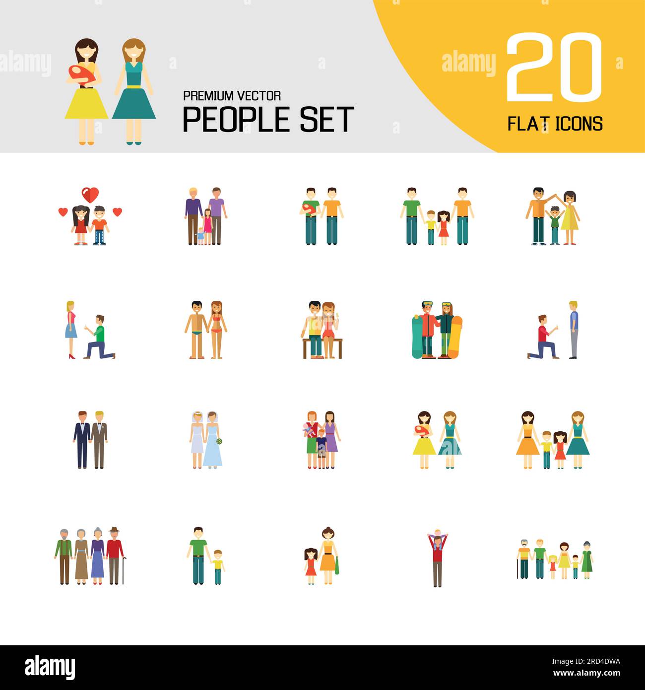 People flat icons set Stock Vector Image & Art - Alamy