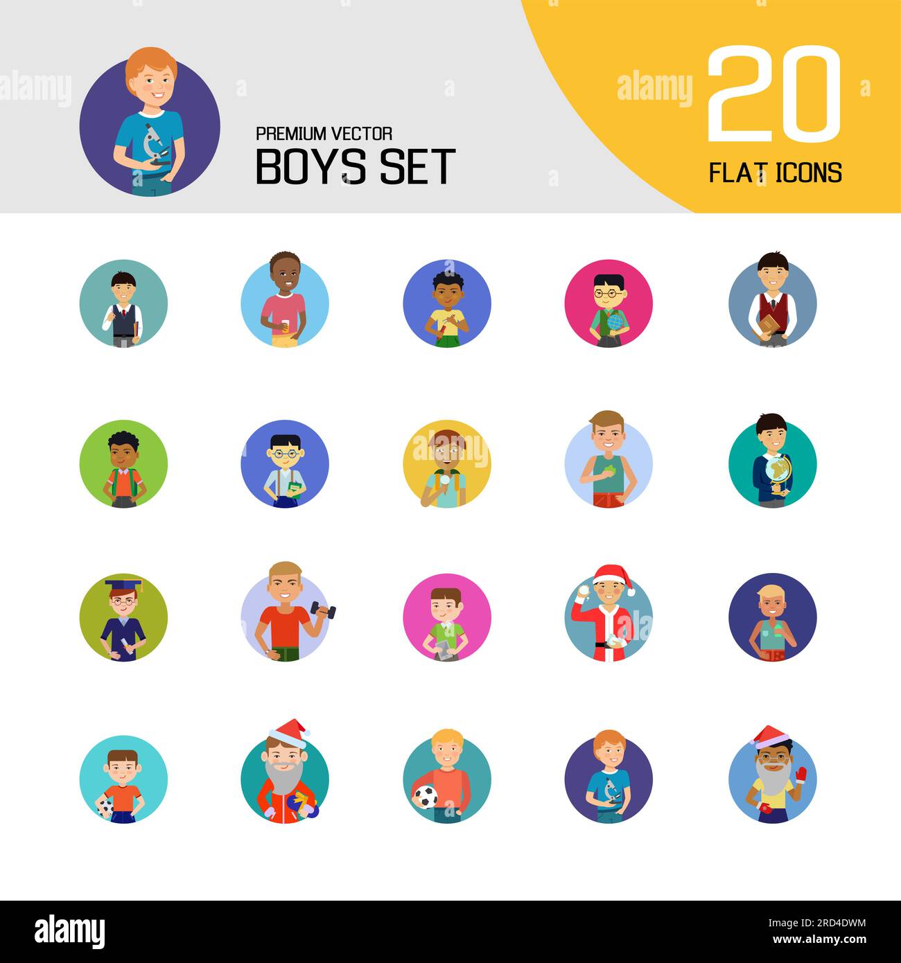 Boys Icons Set Stock Vector Image & Art - Alamy