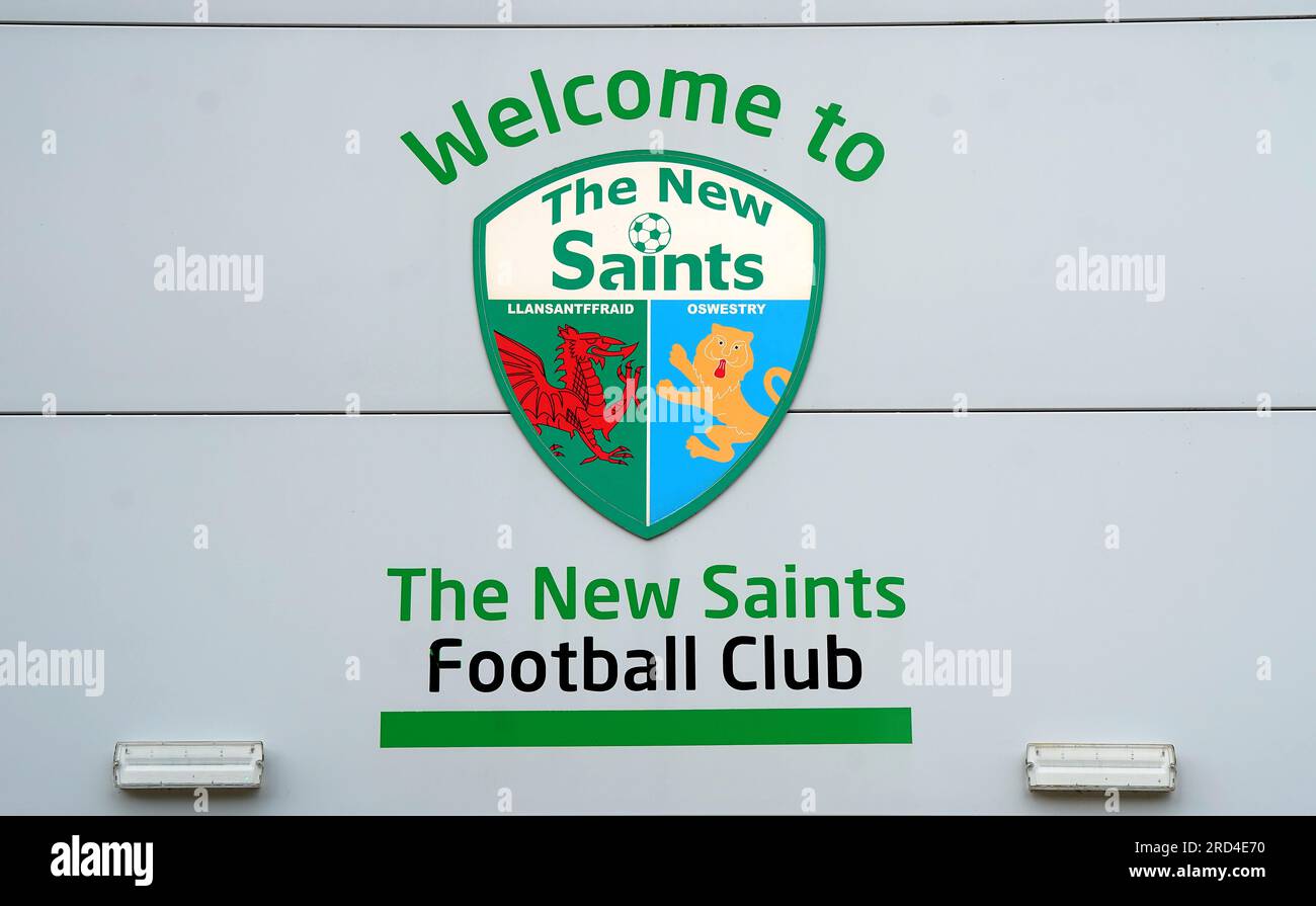 Welcome to The New Saints sign during the UEFA Champions League first ...