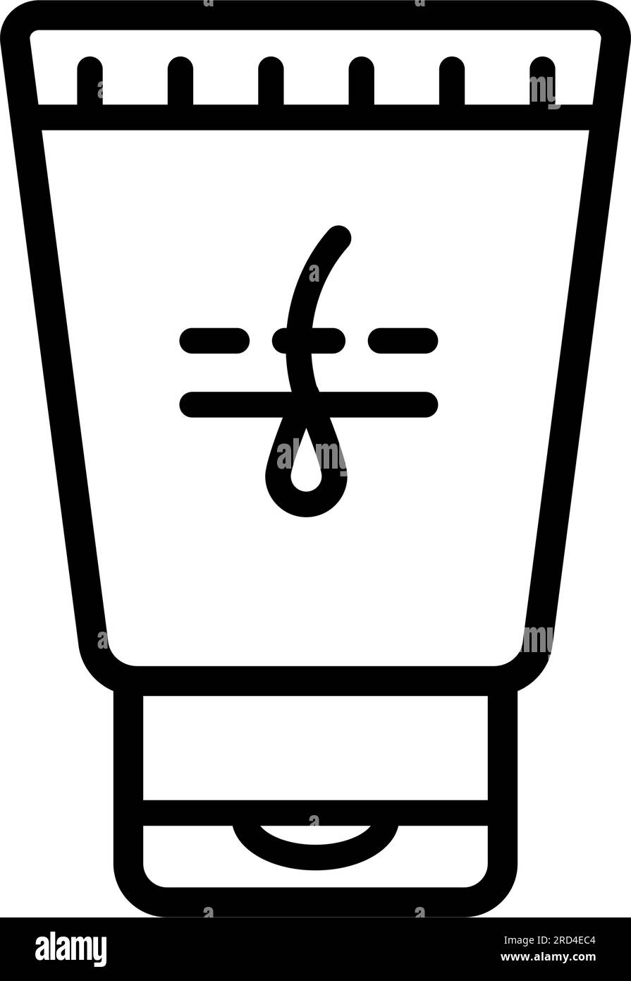 Depilatory cream outline icon. Hair removal. Epilation icon line vector ...