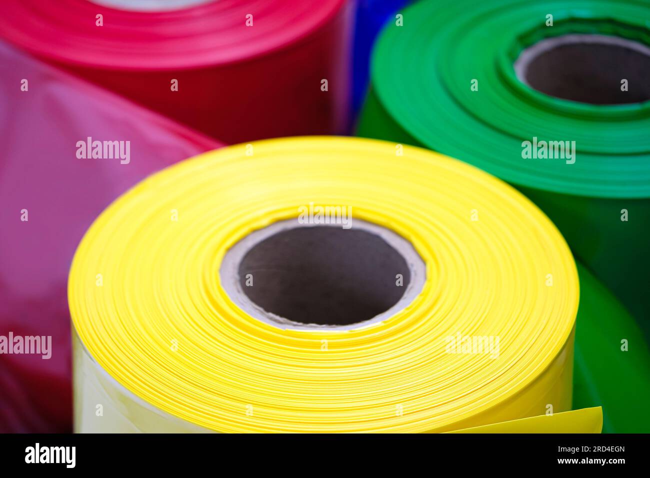 a set of coils shiny ribbons in different colors for the label or ...