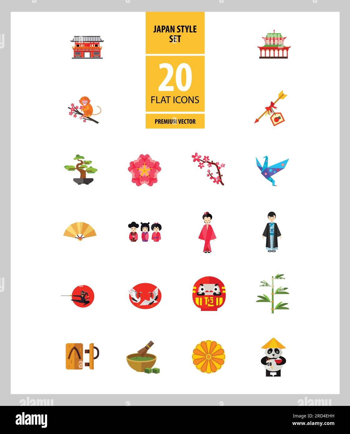Japan Style Icon Set Stock Vector Image & Art - Alamy
