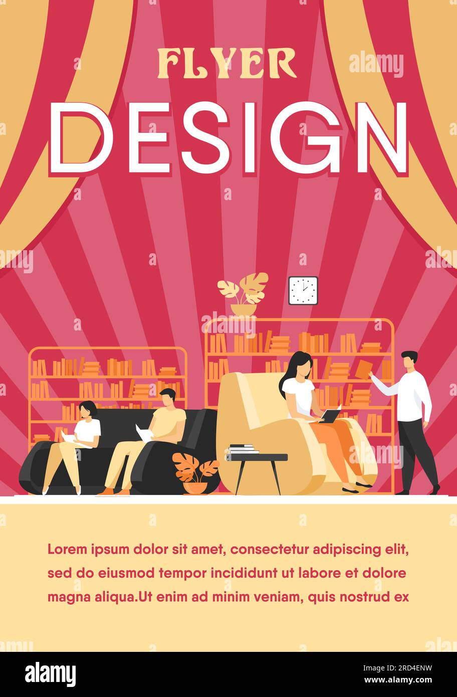 Interior in public library Stock Vector Images - Alamy