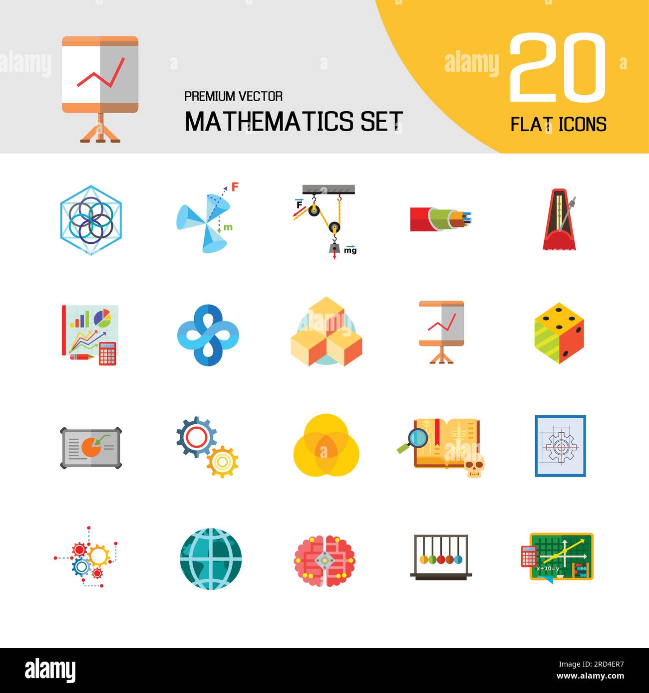 Mathematics Icon Set Stock Vector Image & Art - Alamy